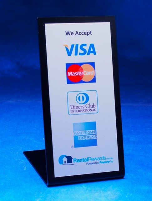 Bent Acrylic Counter Sign | Custom Printed Desk Signage | Budget ...