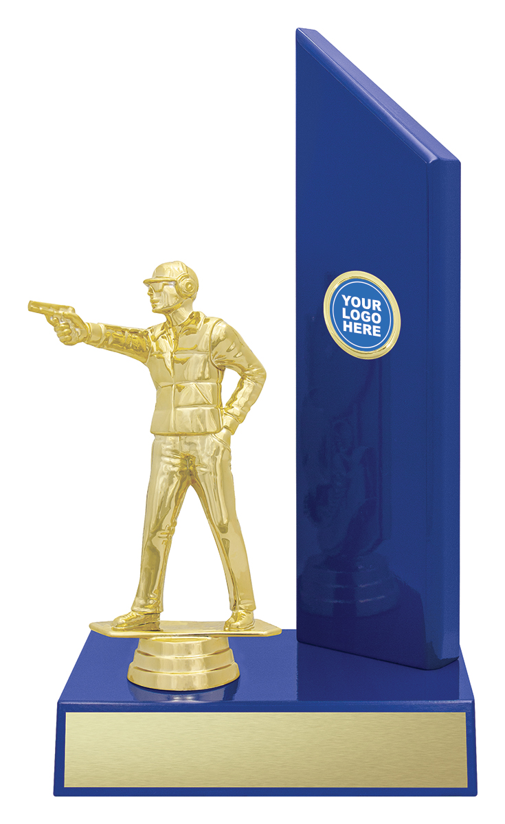 Blue & Gold Shooting Trophy with 25mm Centre | Premier Awards - Sydney