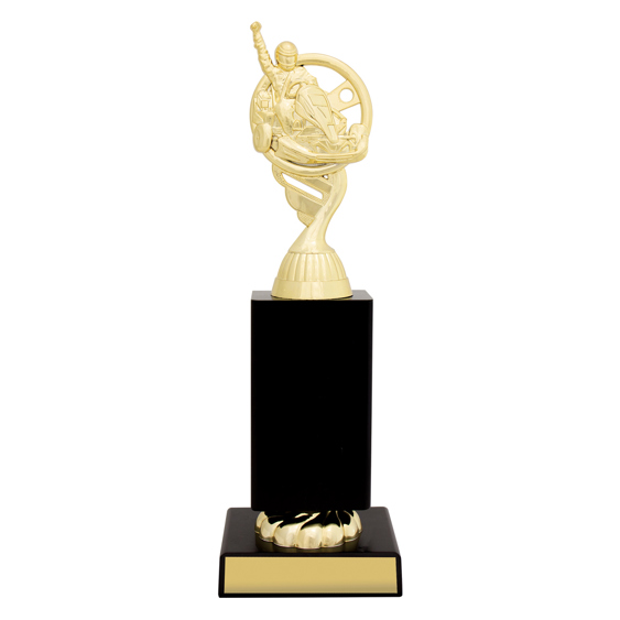 Go Kart Timber Trophy | Gold Figure on Black Base | Premier Awards - Sydney