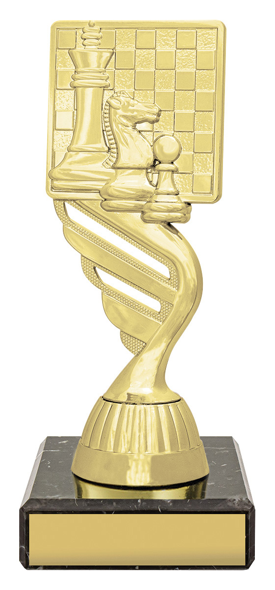 Gold & Black Spiral Chess Trophy | Premier Awards - Sydney
