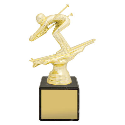 Ski Marble Column Trophy | Classic Gold Skiing Award | Premier Awards ...